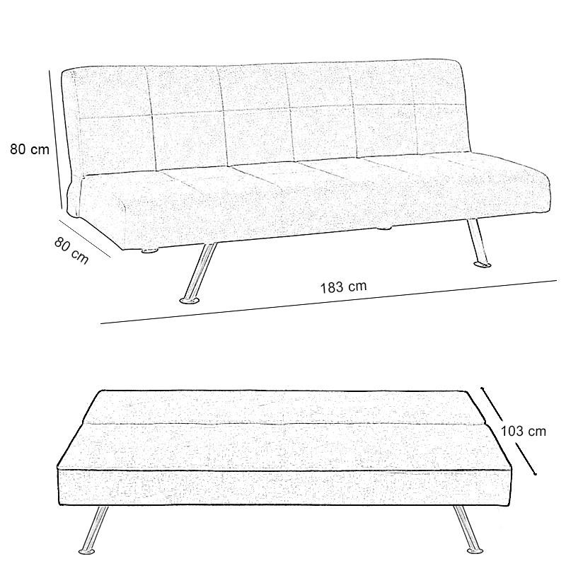 SOFÁ CAMA SISTEMA CLIC-CLAC BEIGE MOMI
