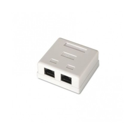 ROSETA DE SUPERFICIE AISENS RJ45 CAT6 UTP 2XTOMAS BLANCO A139-0302