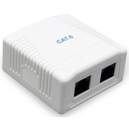 Roseta de Superficie RJ45 UTP Cat.6 Cablexpert Doble